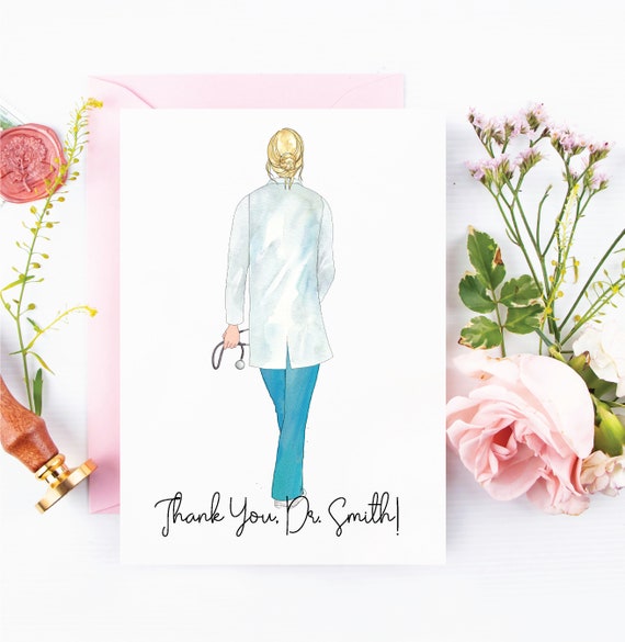 Thank You Card for Doctor Custom Dr Keepsake Thank You | Etsy
