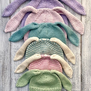 Bunny Hat Knitting Pattern, Baby Child Hat Knitting Pattern, Easter Hat ...