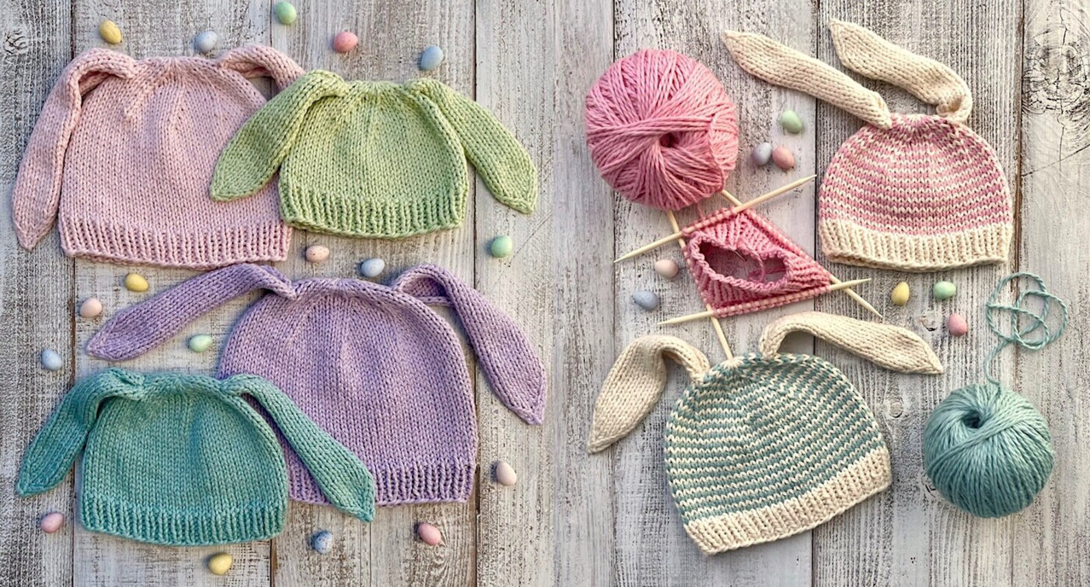 Bunny Hat Knitting Pattern, Baby Child Hat Knitting Pattern, Easter Hat ...