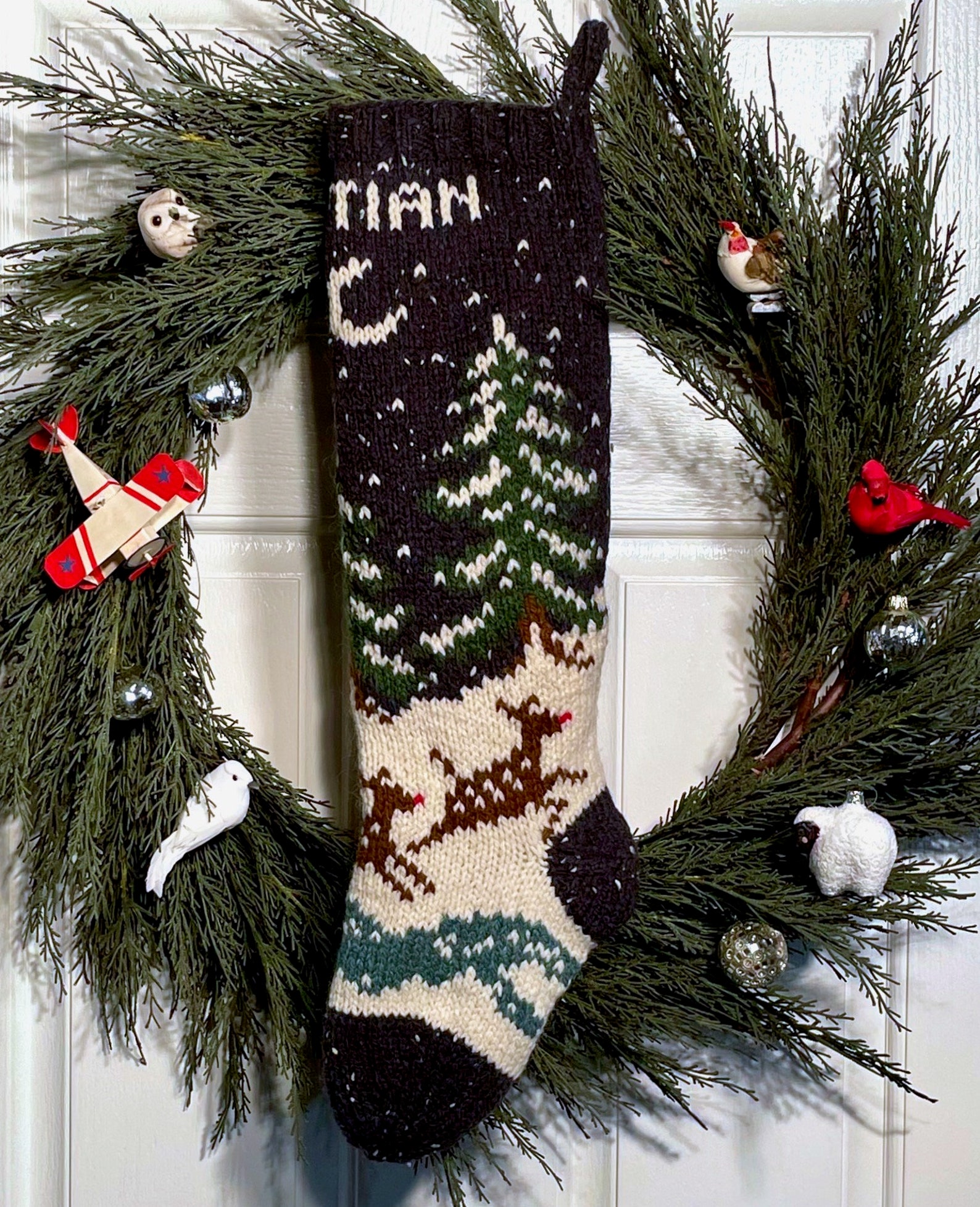Knit Christmas Stocking Patterns, Christmas Stocking Pattern, Foxes ...