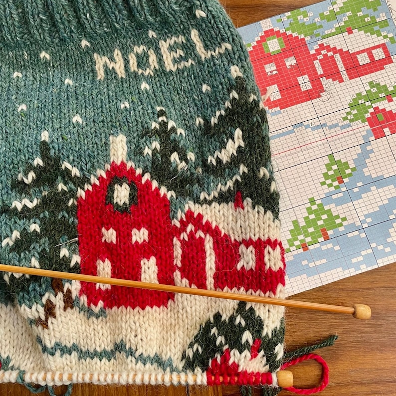 Knit Christmas Stocking Patterns, Christmas Stocking Pattern, Village ...