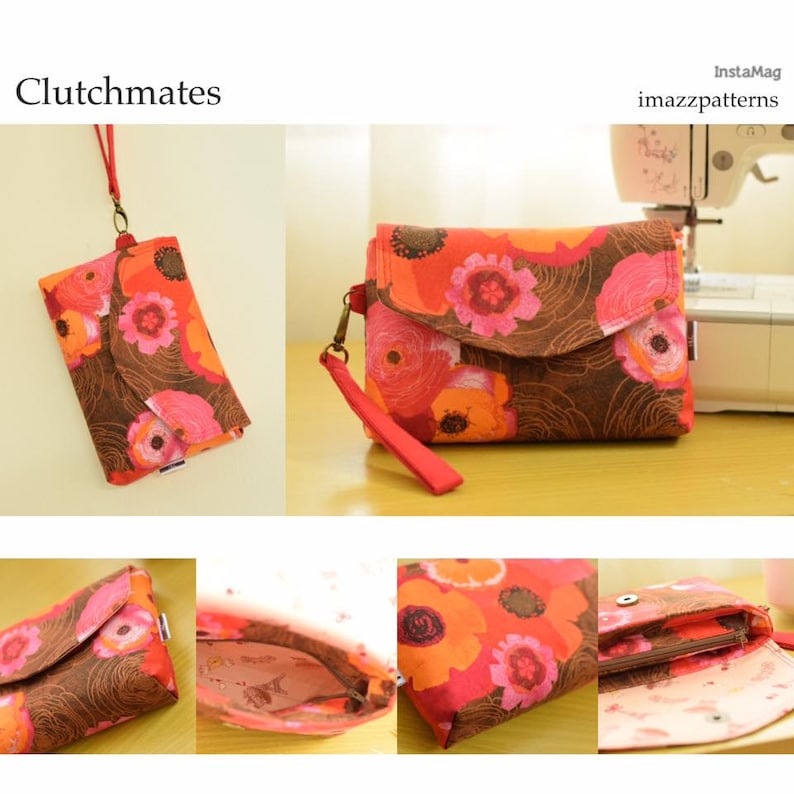 PDF Pattern- Clutchmates Zippered Clutch- You Will Get ALL 6 Flap ...
