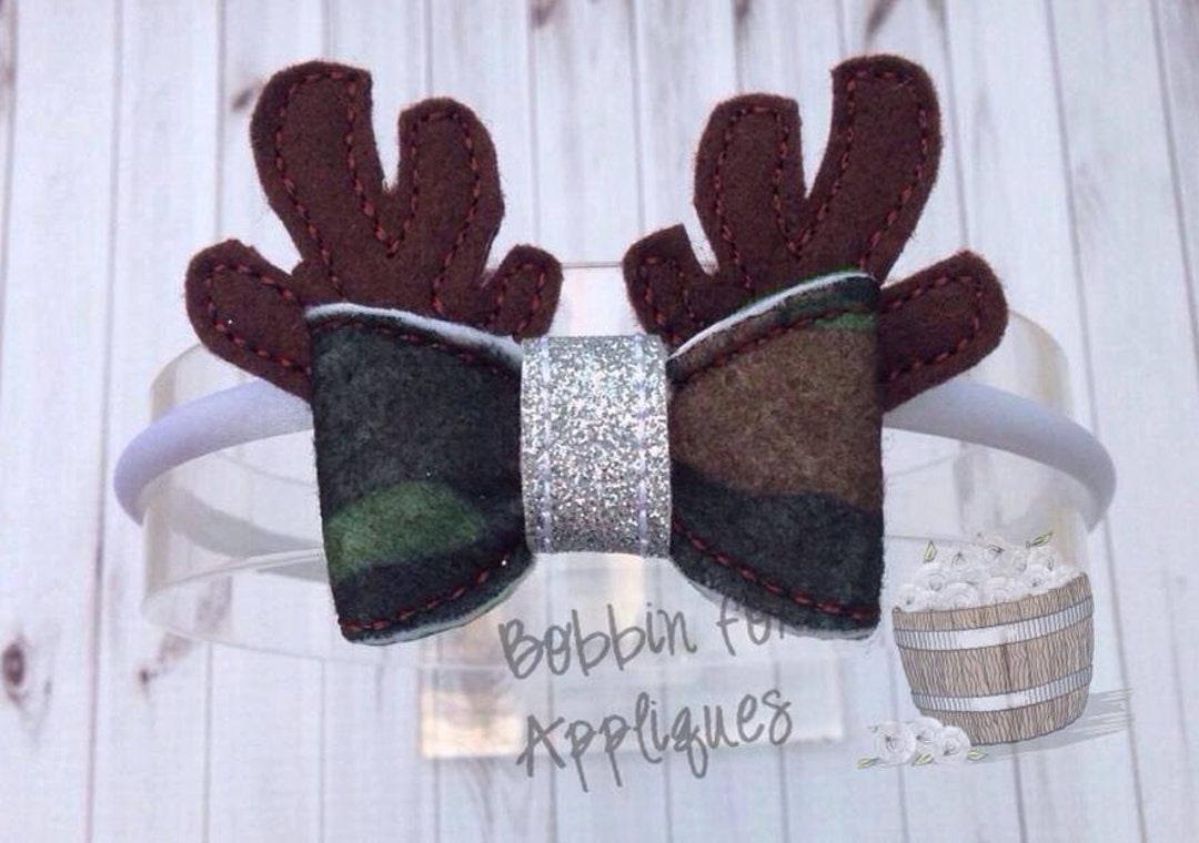 Antler Deer Hunting Bow Embellishment ITH in the Hoop Embroidery Design ...