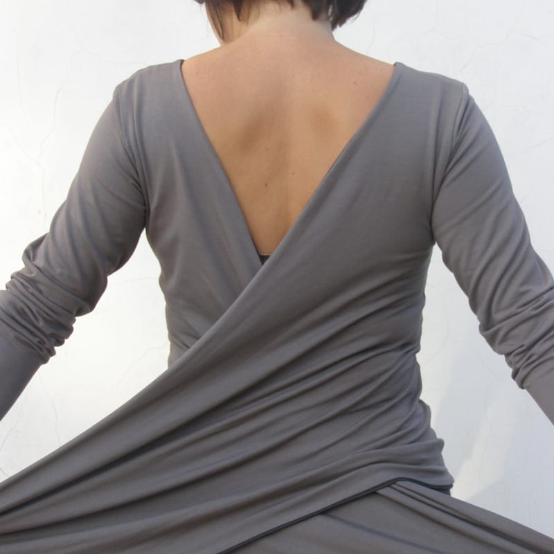 Grey Wrap Top - Etsy