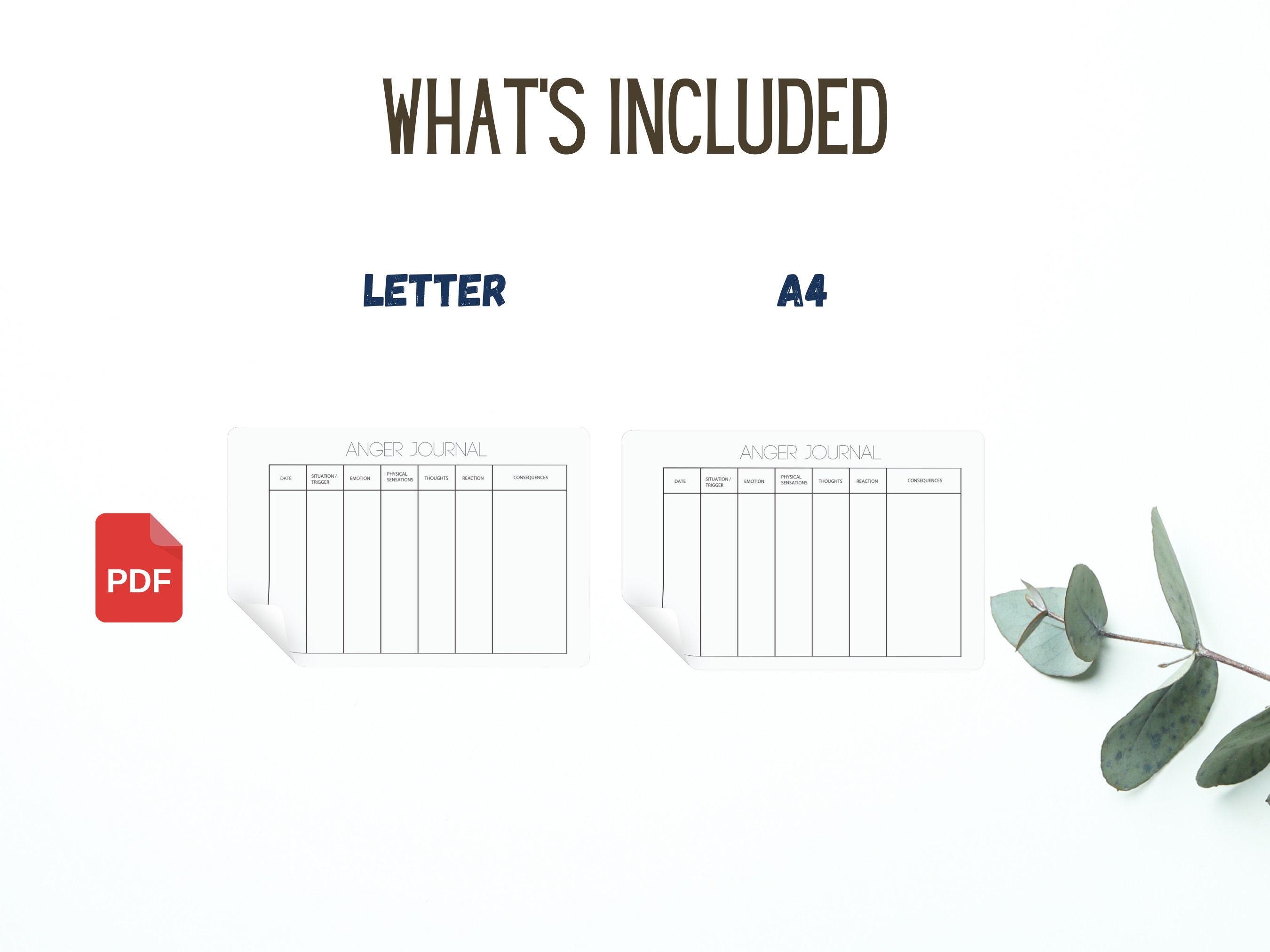 Anger Journal Template, PDF Fillable, Anger Management, Anger Trigger ...