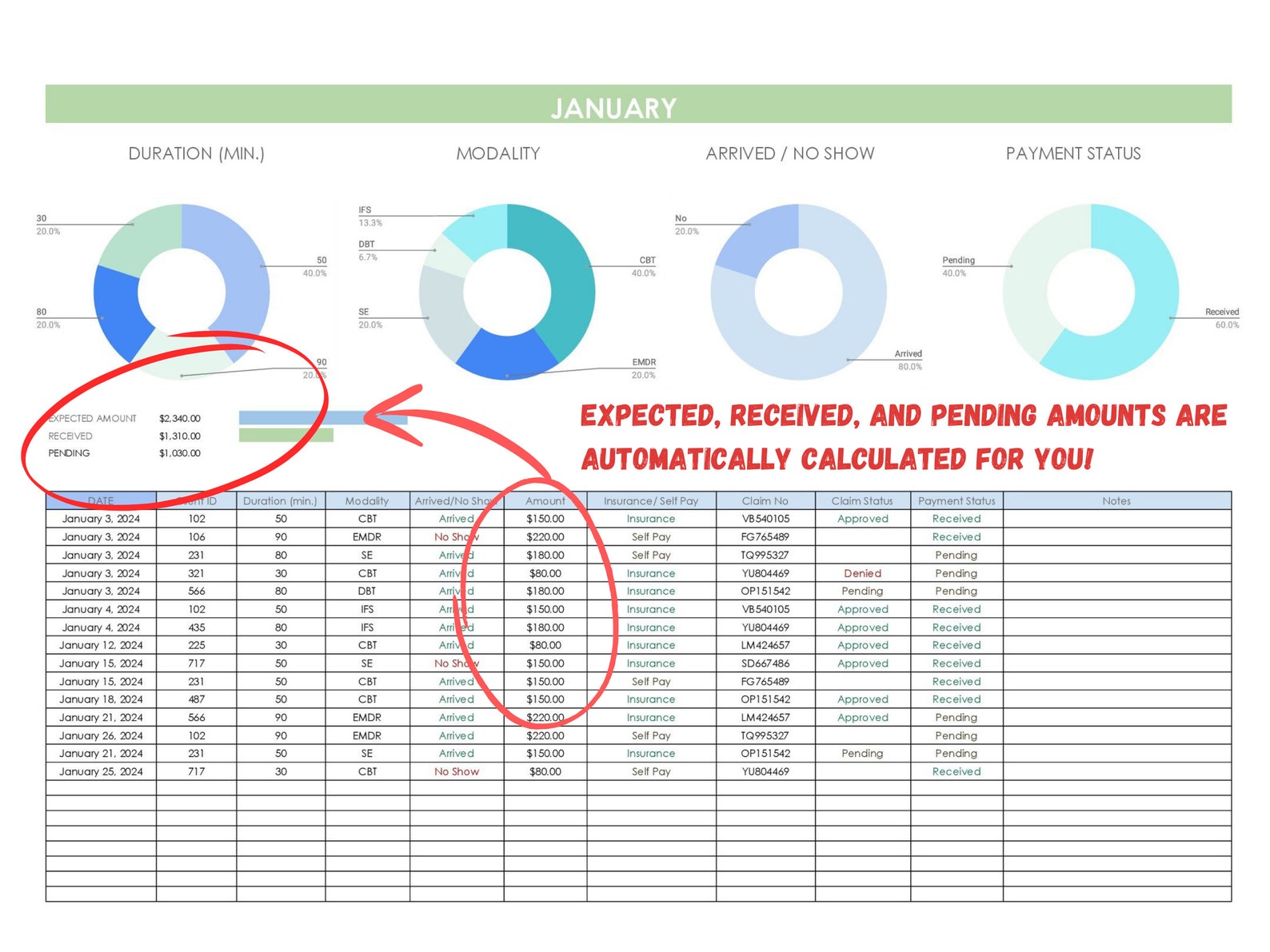 Psychologist/counsellor/therapist - - Client/patient Session Tracker ...