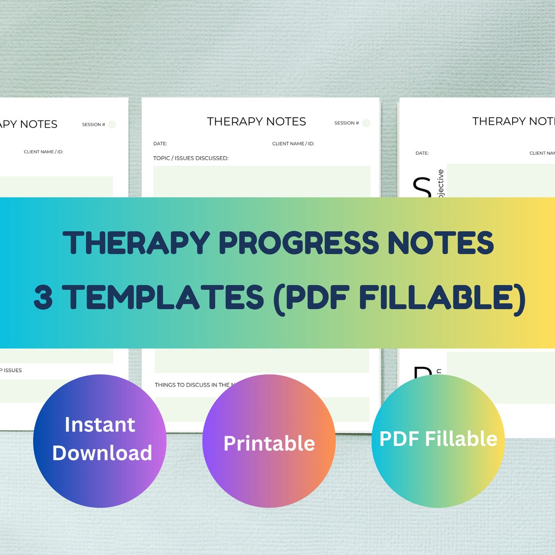 Therapy Note PDF Fillable, Therapist Note, Therapy Note Template, SOAP ...