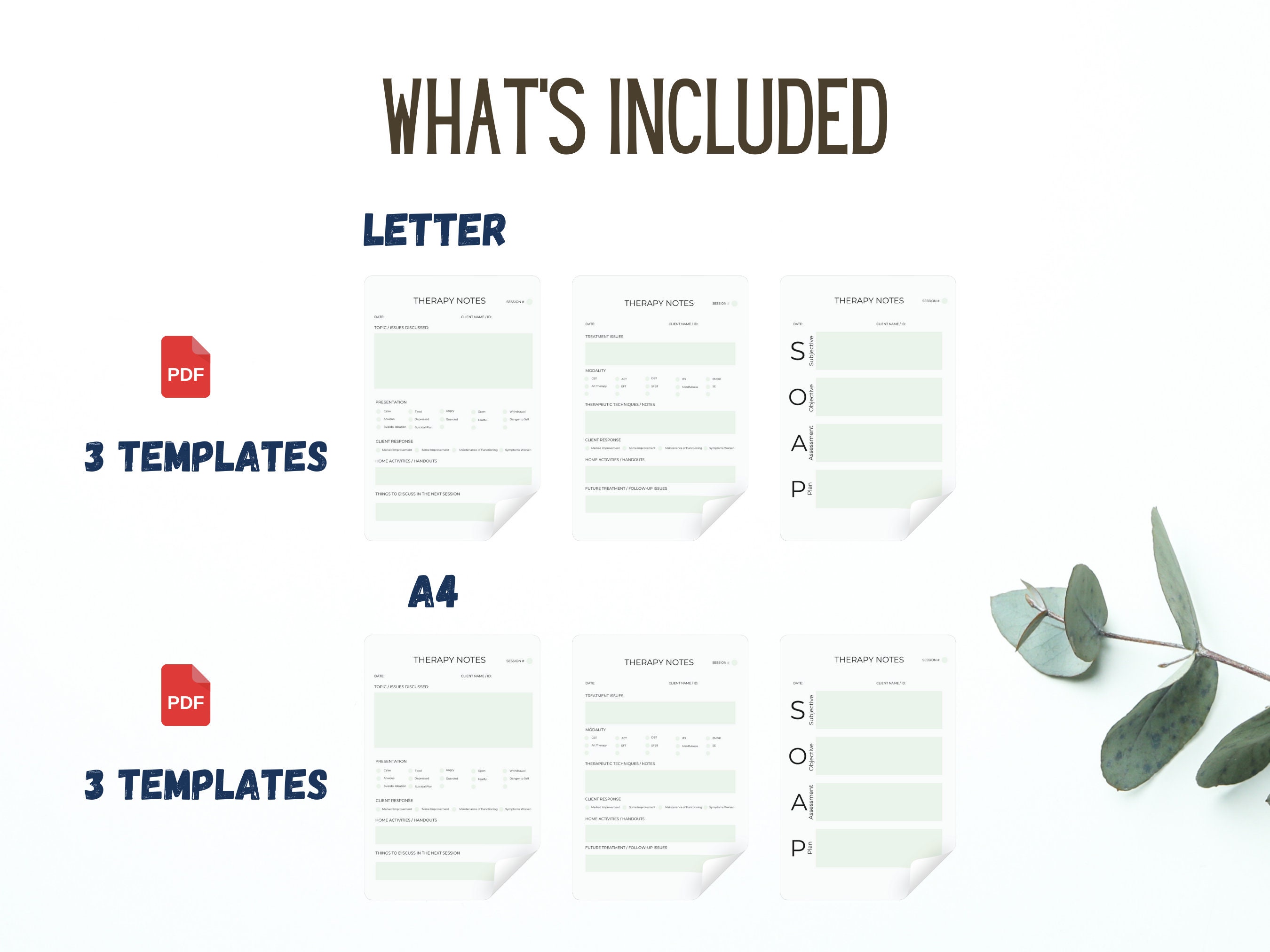 Therapy Note PDF Fillable, Therapist Note, Therapy Note Template, SOAP ...