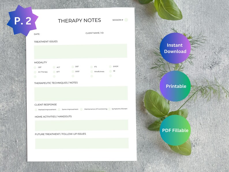 Therapy Note PDF Fillable, Therapist Note, Therapy Note Template, SOAP ...
