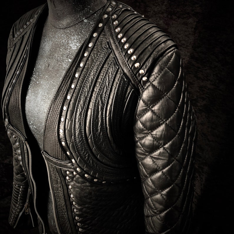 Alien Skin Motorcycle Black Leather Jacket | Etsy