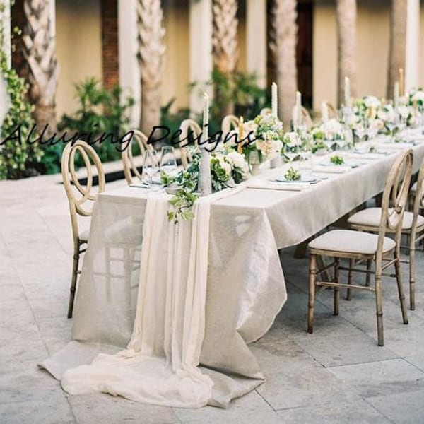 White Chiffon Table Runner - Etsy
