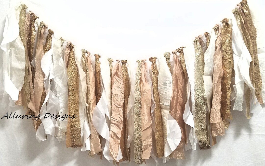 Gold Sequin Ivory White Garland Banner Photo Prop Backdrop - Etsy