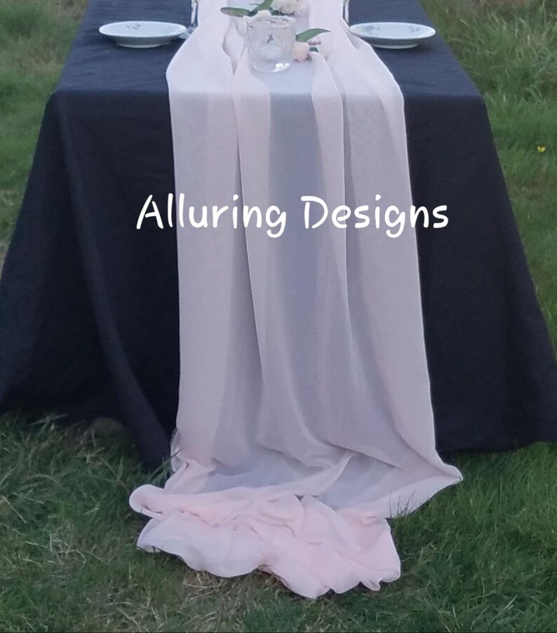 Romantic Chiffon Linens Tablecloth Runner Overlay Wedding - Etsy