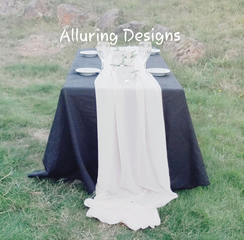 Romantic Chiffon Linens Tablecloth Runner Overlay Wedding | Etsy
