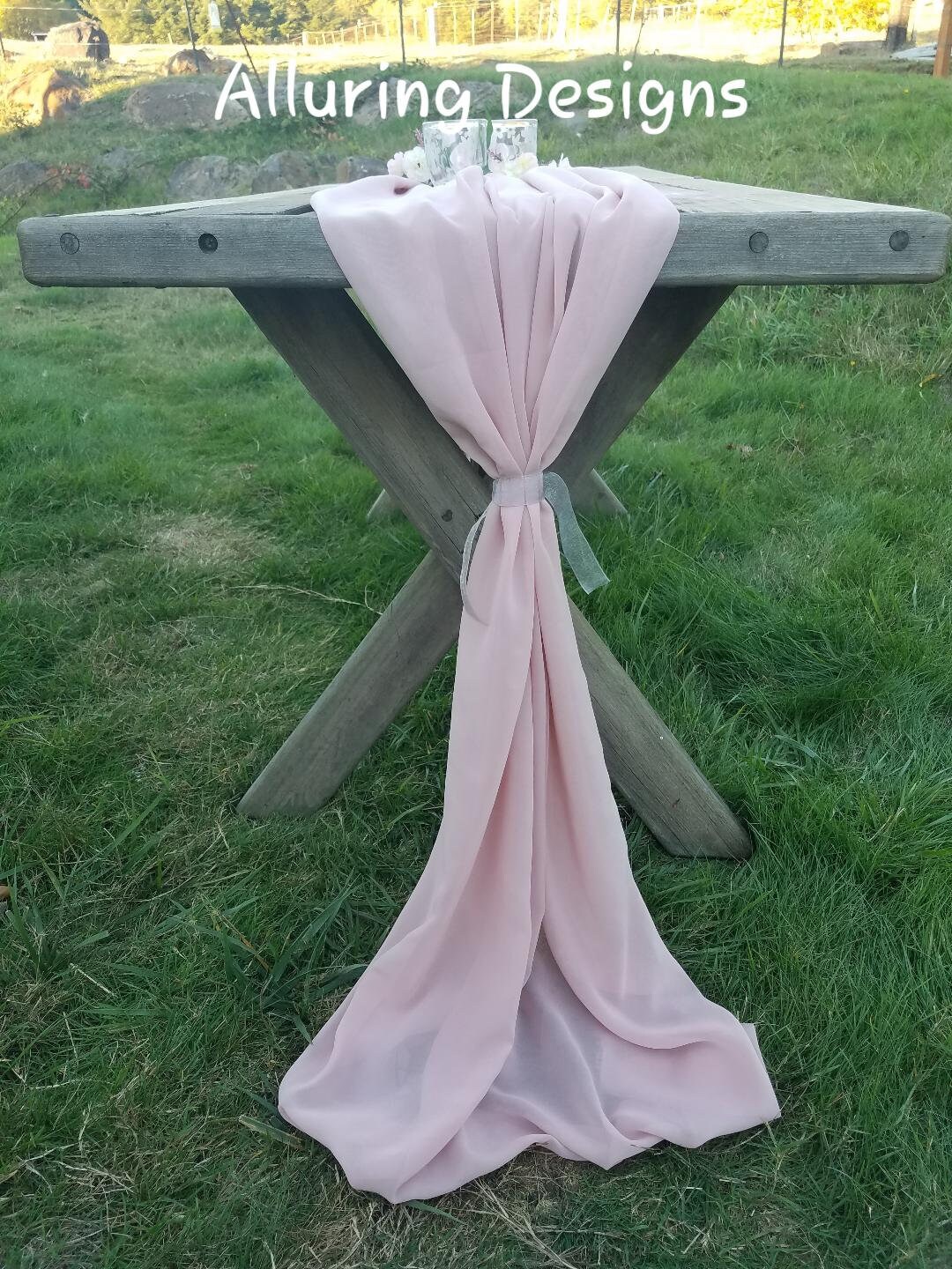 Romantic Chiffon Linens Tablecloth Runner Overlay Wedding | Etsy