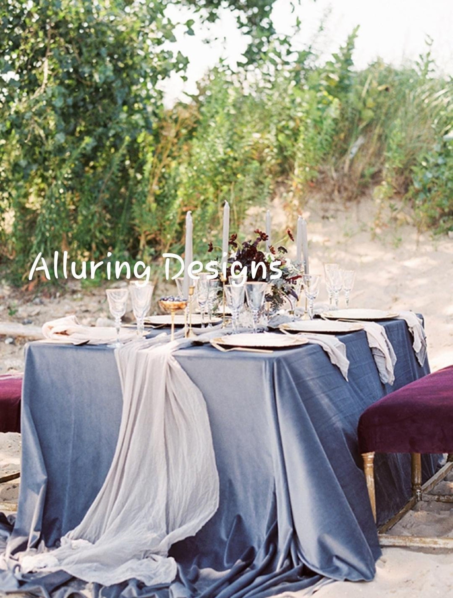 Luxurious Velvet Linens Tablecloth Runner Overlay Wedding - Etsy