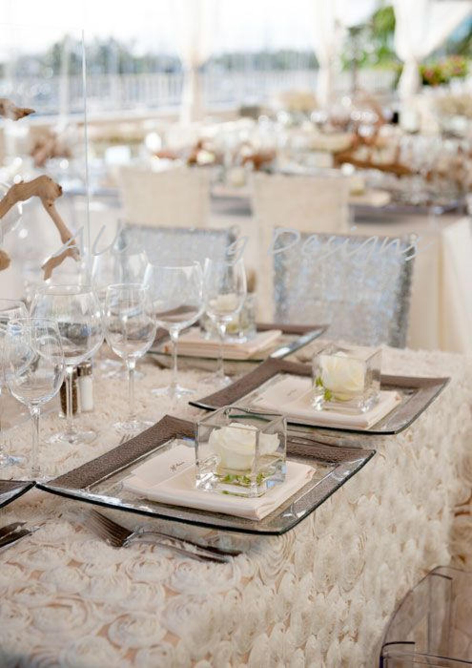 Rosette Mesh Linens Tablecloth Linen Runner Overlay Wedding Event Party ...