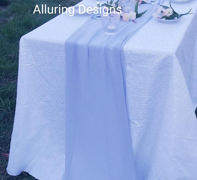 Romantic Chiffon Linens Tablecloth Runner Overlay Wedding - Etsy