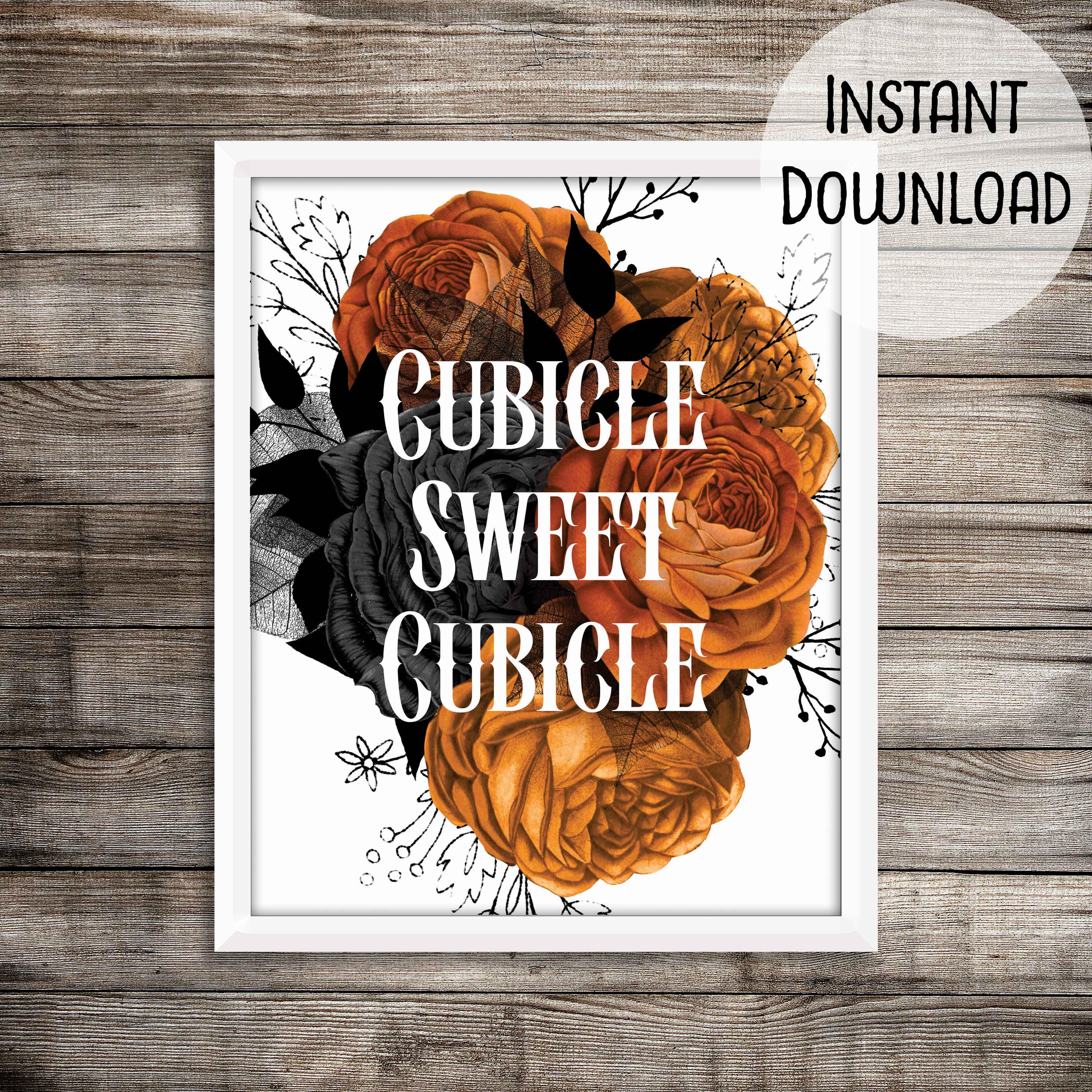 Cubicle Sweet Cubicle Halloween Printable | Cubicle Decor | Spooky ...