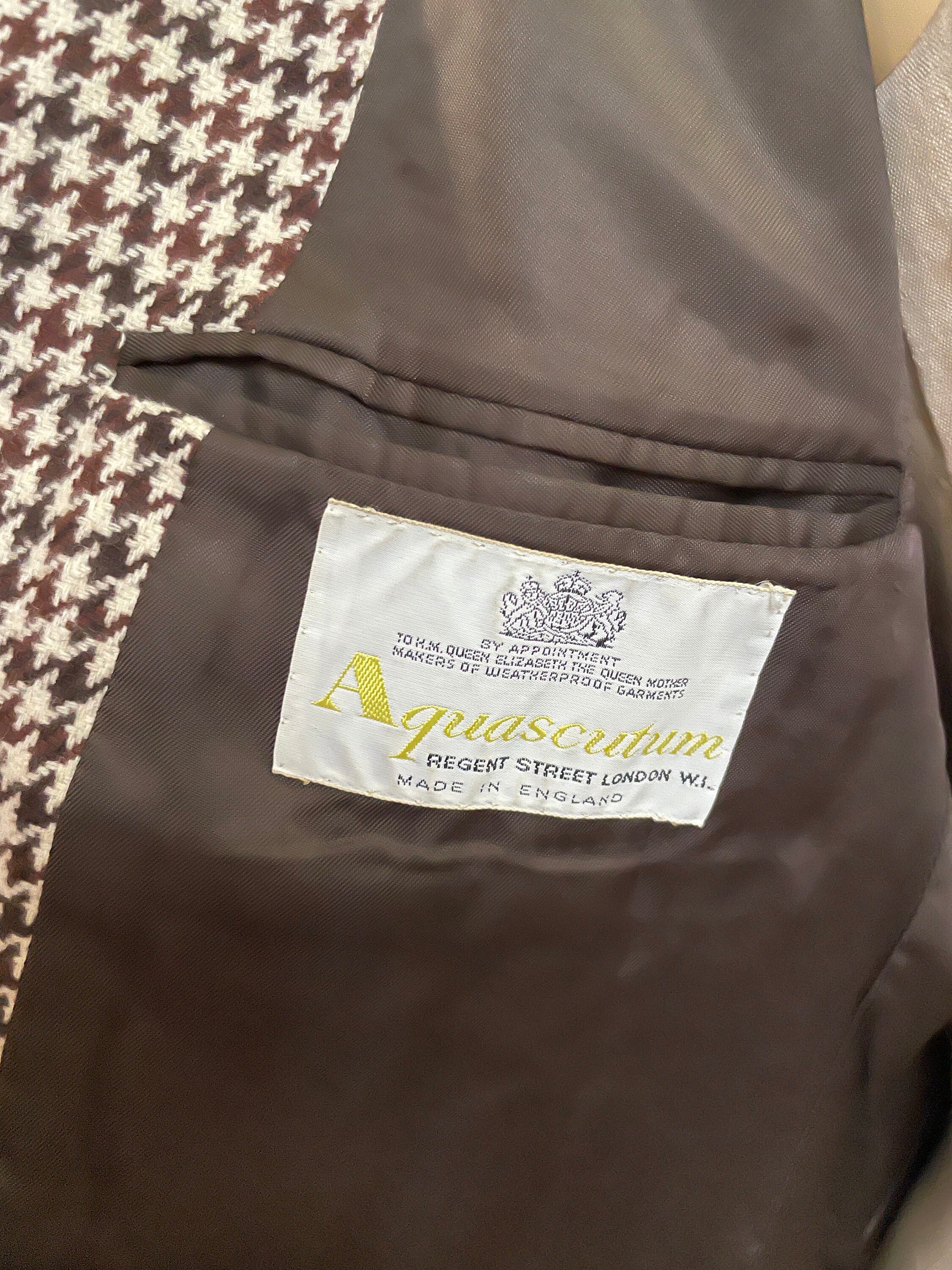 Vintage AQUASCUTUM Jacket in a Dogtooth Wool Check Lined Size 14 - Etsy