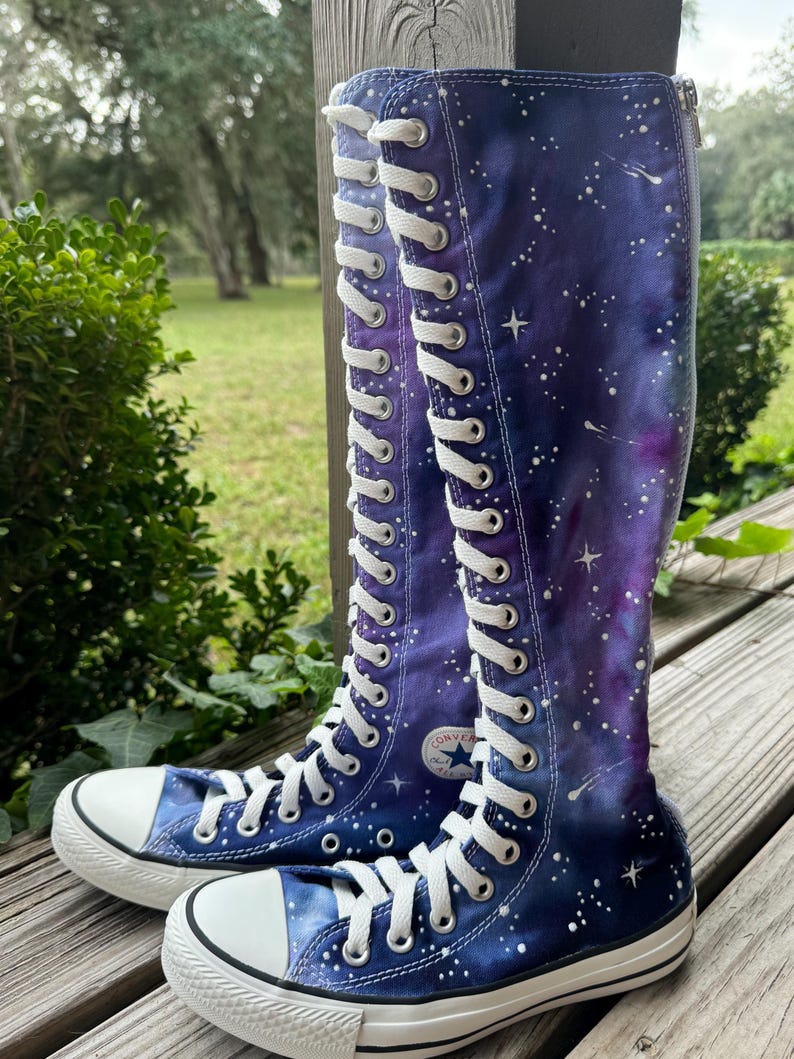 Tie Dyed Galaxy Knee High Converse Mens 3 Womens 5 - Etsy