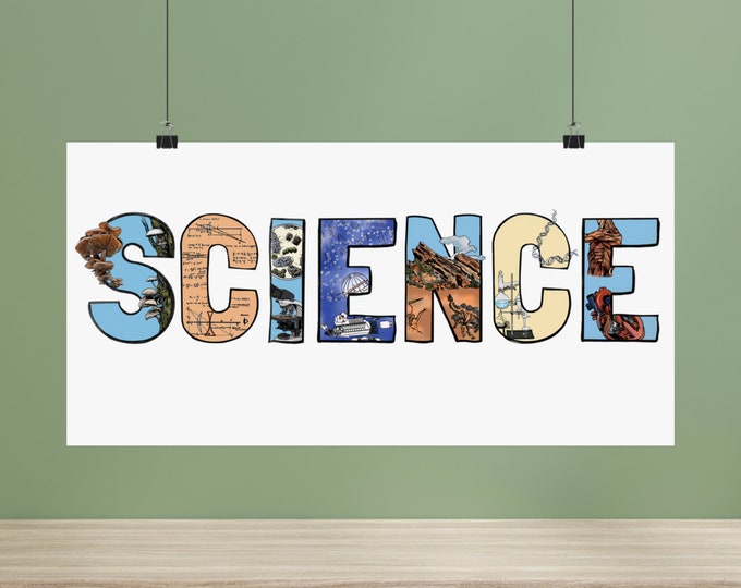 Warning You're in the Science Zone Poster Print, Science Classroom ...