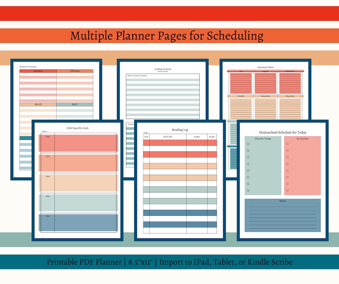 Homeschool Planner PDF Printable Retro School Planner PDF - Etsy