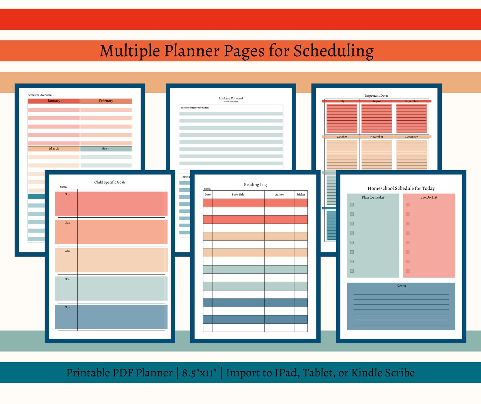 Homeschool Planner PDF Printable Retro School Planner PDF - Etsy