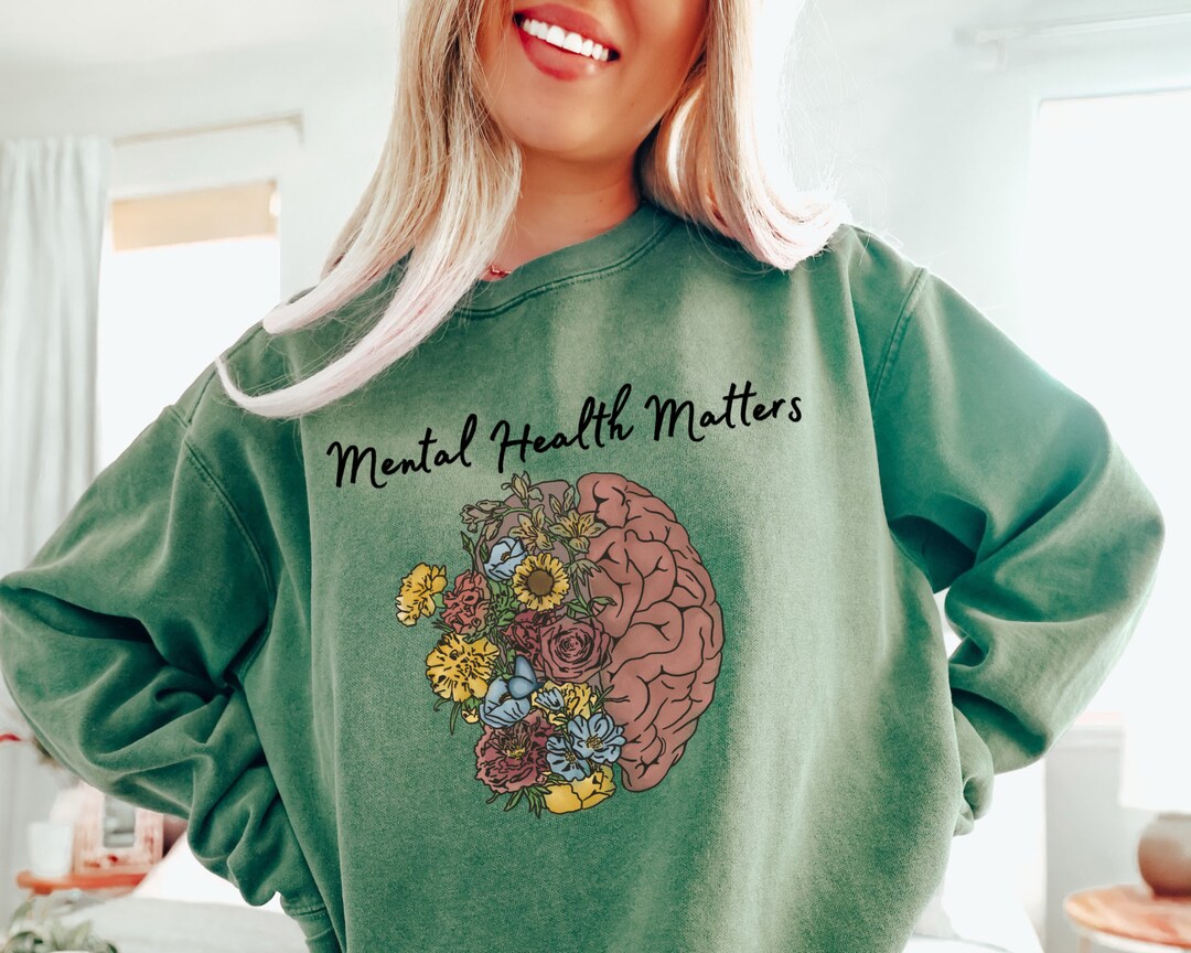 Brain Anatomy Sweatshirt Flower Blooming Brain Sweatshirt Mental Health ...