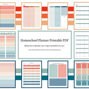 Homeschool Planner PDF Printable Retro School Planner PDF - Etsy