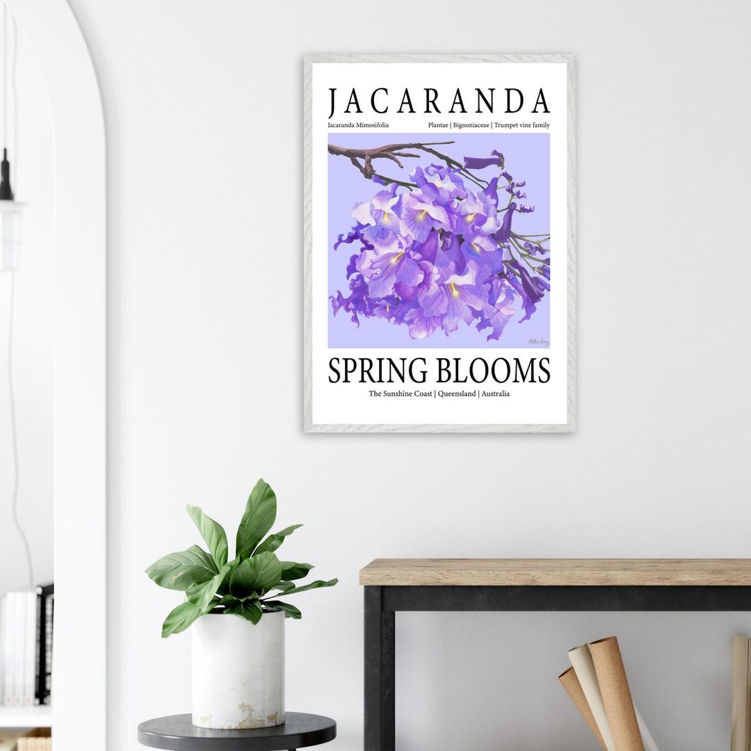 Jacaranda Flower Framed Poster: Australian Botanical Art Print - Etsy