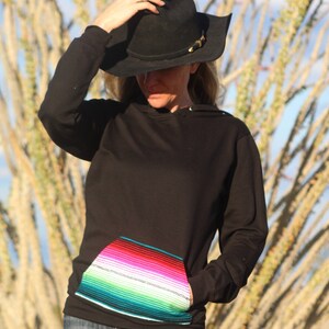 Hoodie Sweatshirt With Serape Pocket - Women's - Etsy