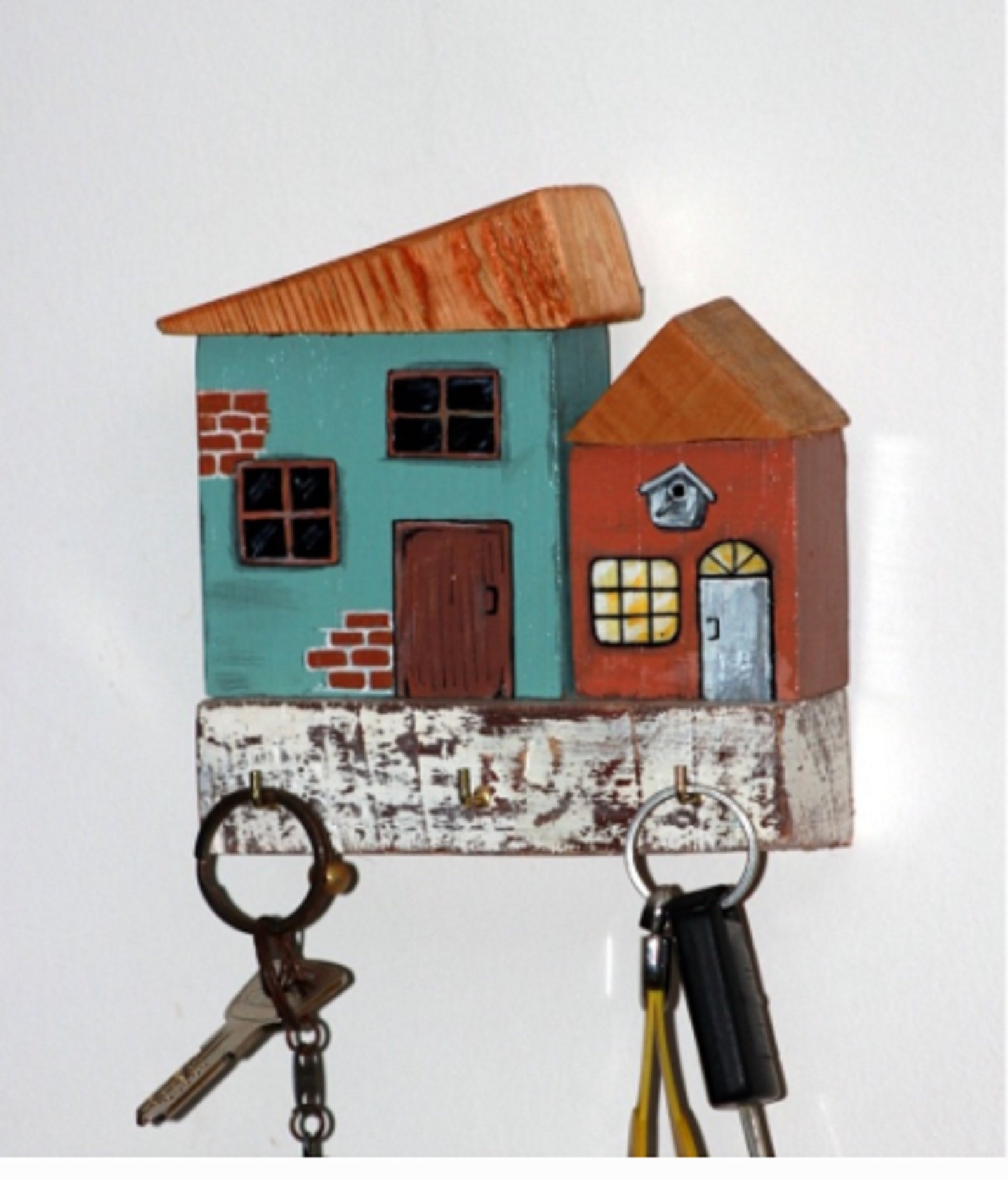 Little Houses Key Rack Wall Mounted Key Rack Cute Little - Etsy