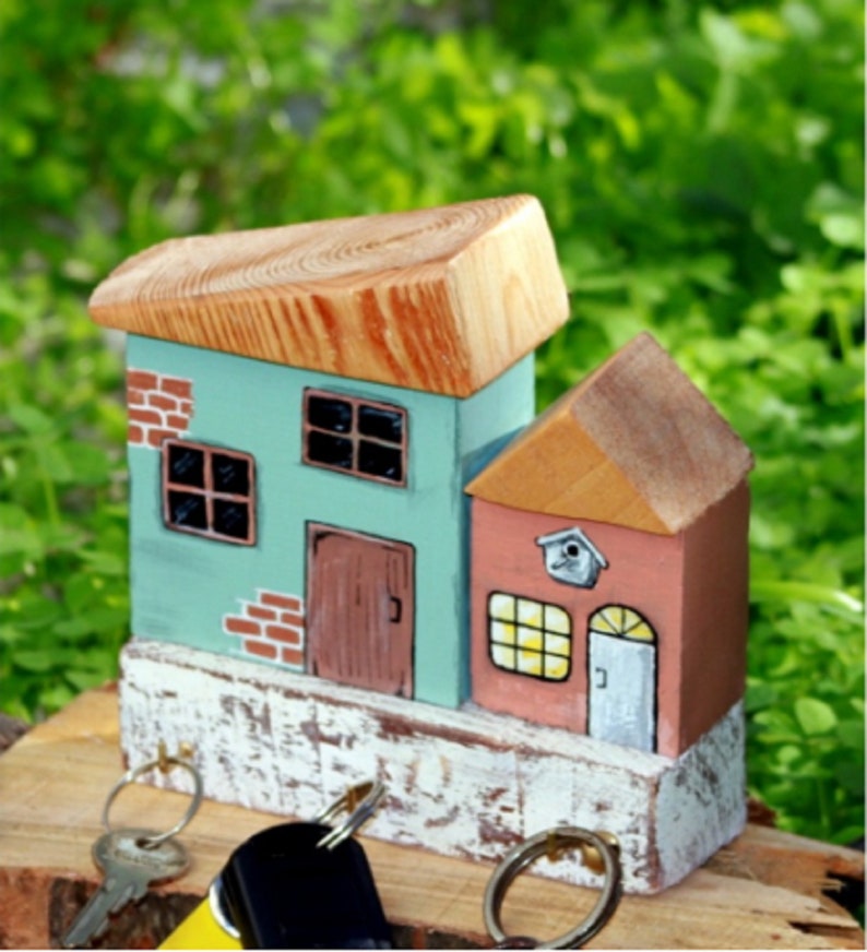 Little Houses Key Rack Wall Mounted Key Rack Cute Little - Etsy