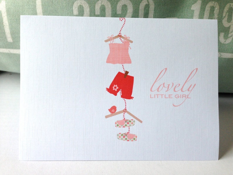 Baby Clothes Line Card New Baby Card Personalized - Etsy