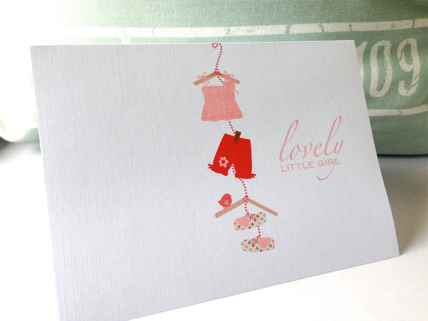 Baby Clothes Line Card New Baby Card Personalized - Etsy