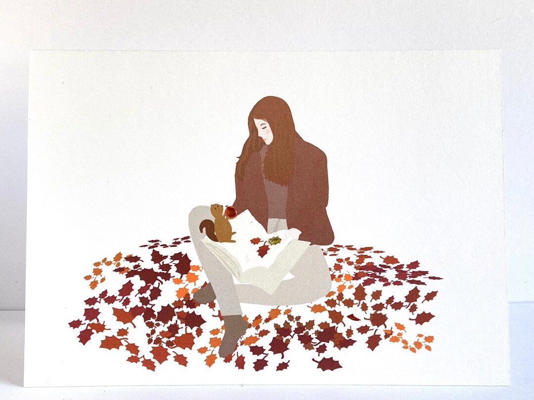 Personalised Birthday Card, Autumn Girl Card, Autumn Birthday Card, for ...