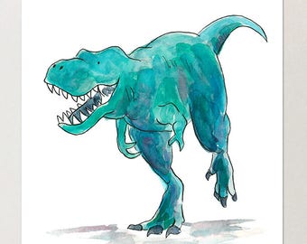 T rex painting | Etsy
