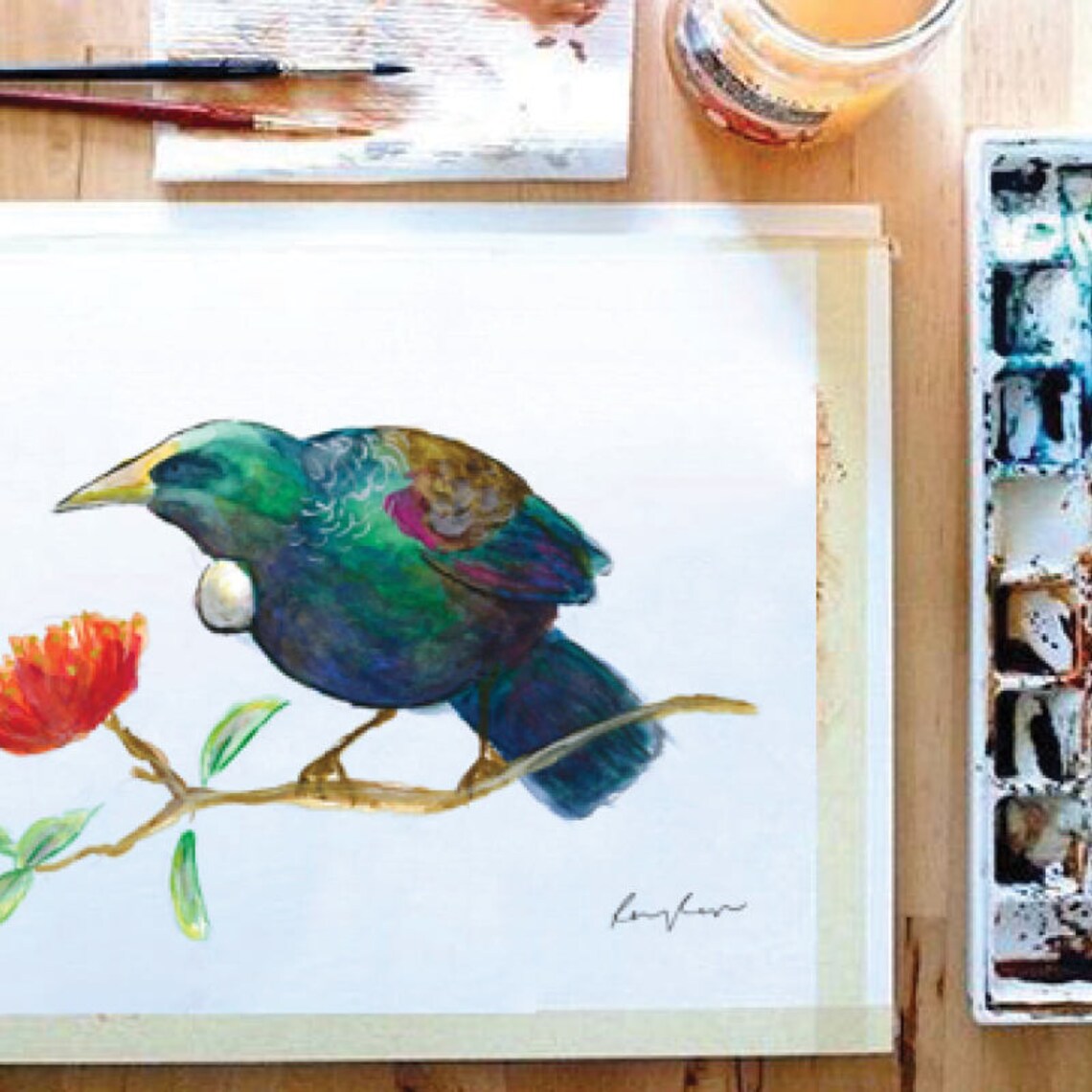 NZ Tui Watercolor Print Original Painting New Zealand Bird - Etsy