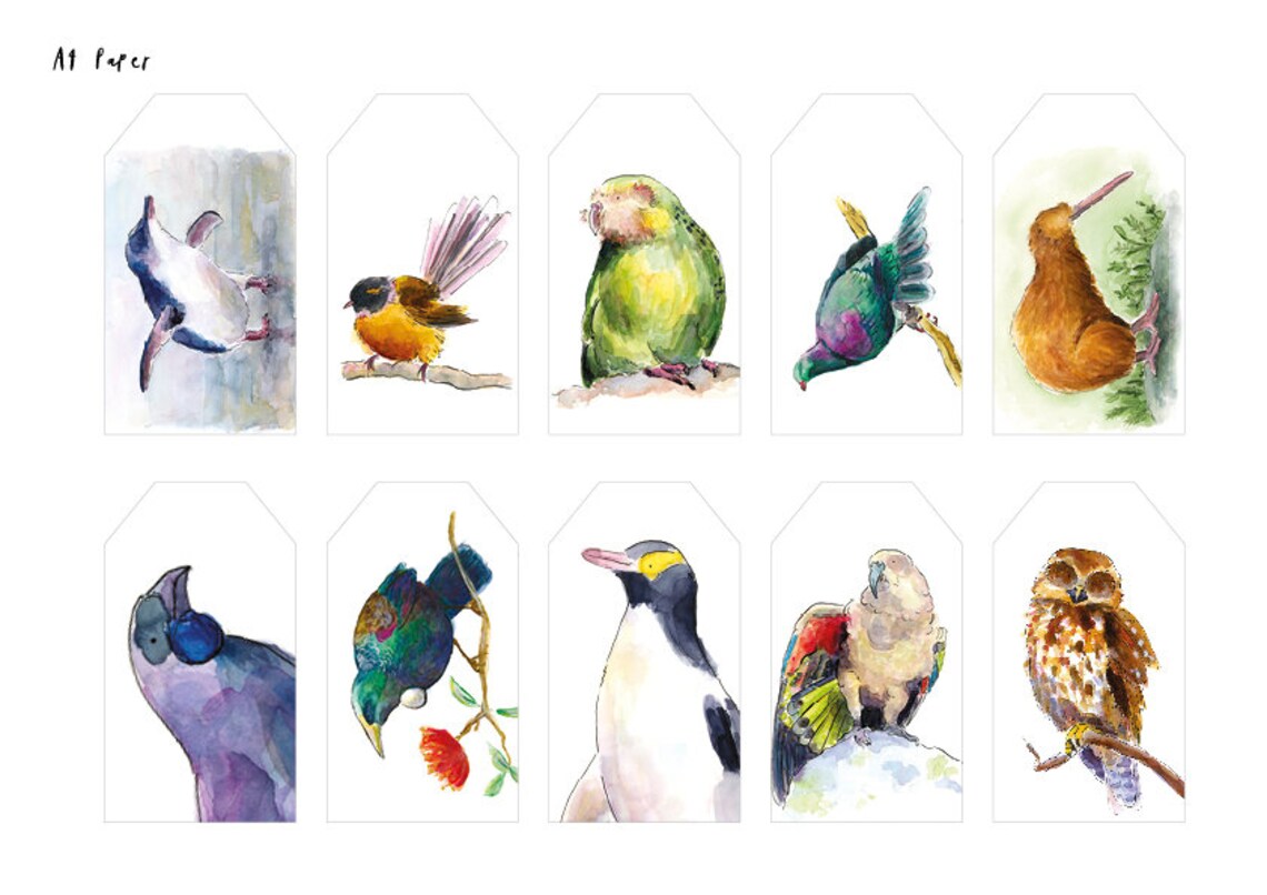 Printable Christmas Tags, NZ Birds, Holiday Gift Tags, Christmas Gift ...