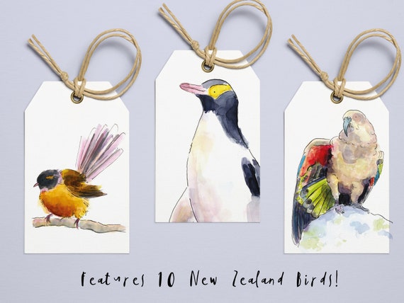Printable Christmas Tags NZ Birds Holiday Gift Tags | Etsy