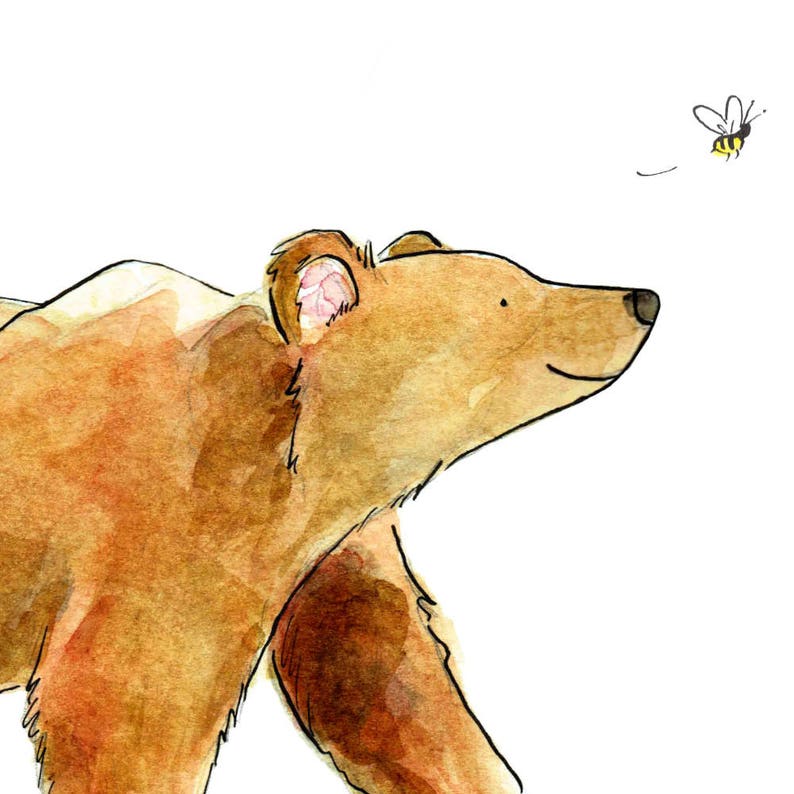 Bear Watercolor Print Woodland From Original Painting Nursery Decor ...