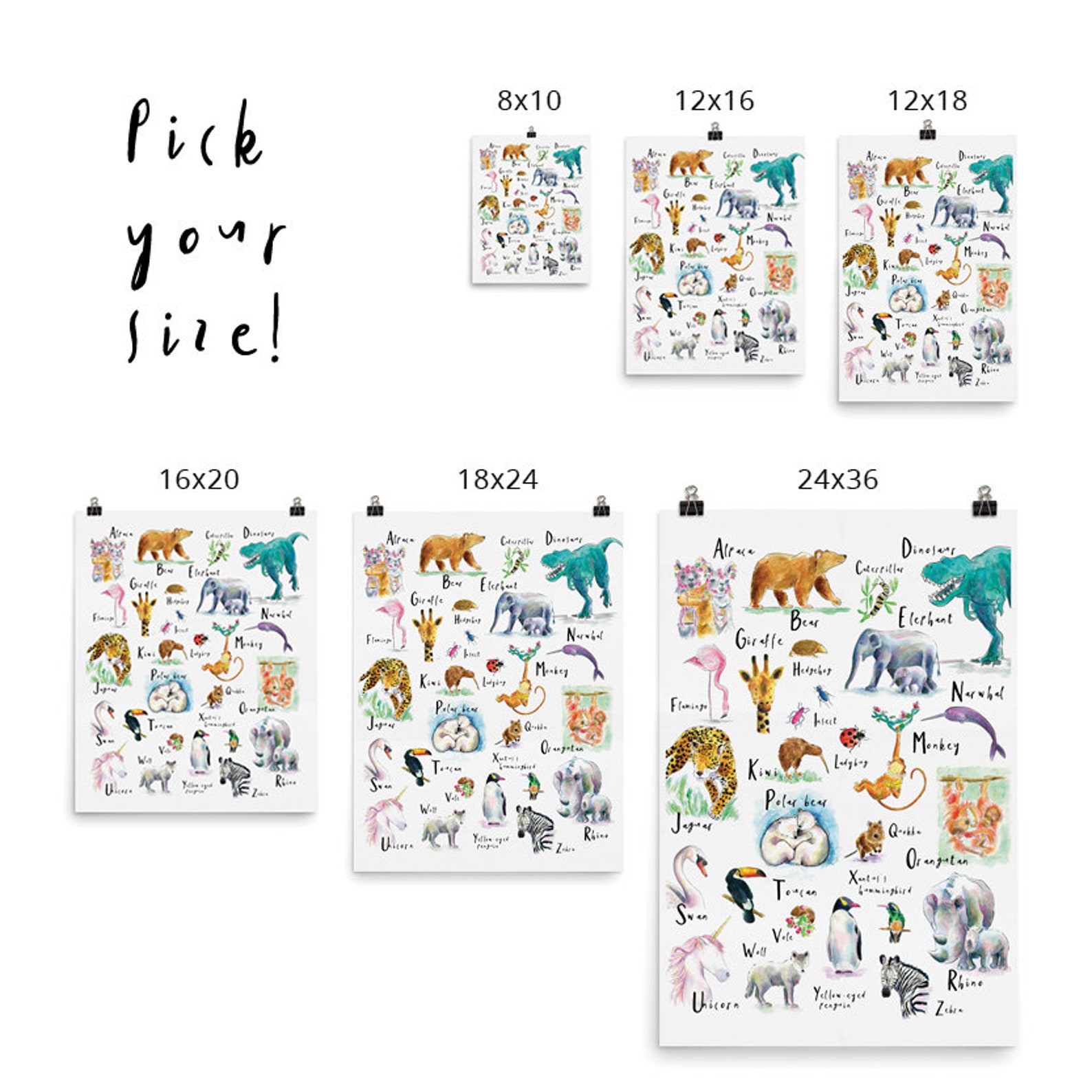 Alphabet Poster ABC Poster Alphabet Print Nursery Art | Etsy