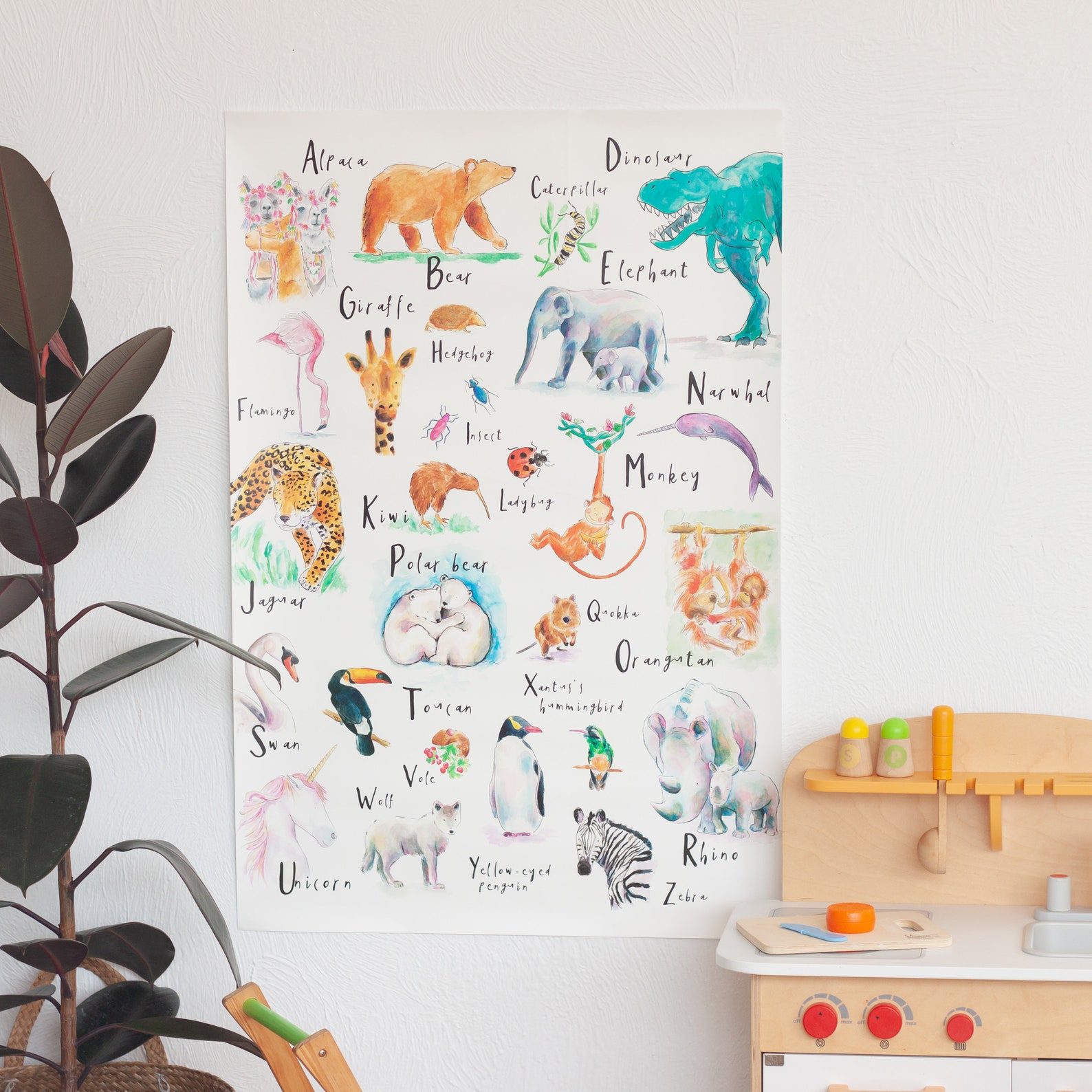 Alphabet Poster ABC Poster Alphabet Print Nursery Art | Etsy