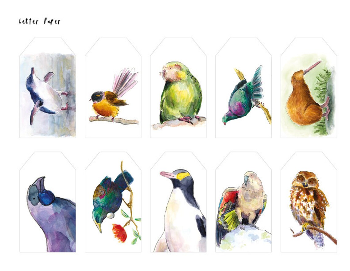 Printable Christmas Tags, NZ Birds, Holiday Gift Tags, Christmas Gift ...