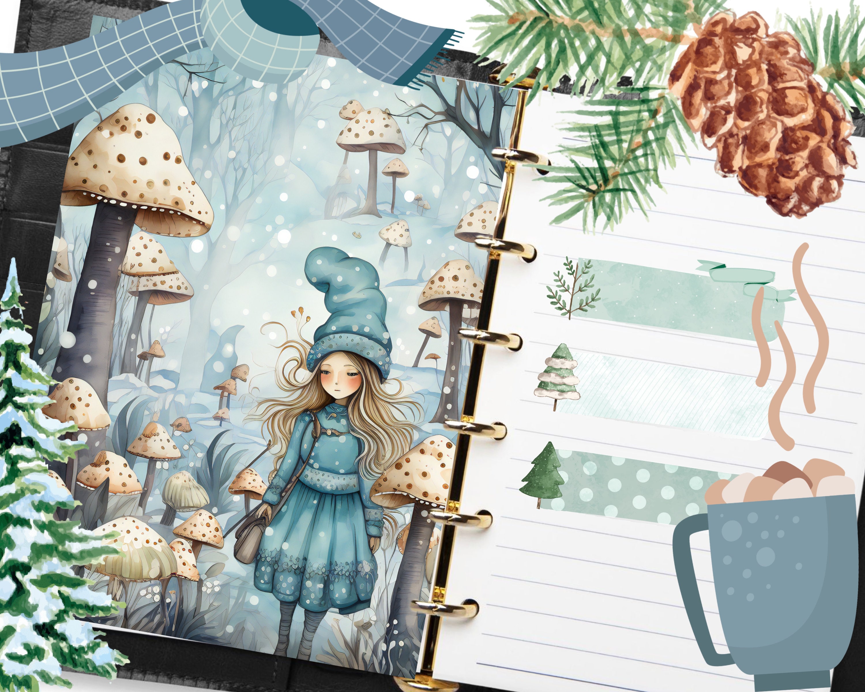 A Girl in the Forest Planner Printable Cover/winter Planner Divider ...