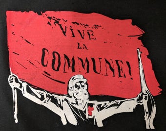 VIVE LA COMMUNE flag t-shirt Paris Commune | Etsy