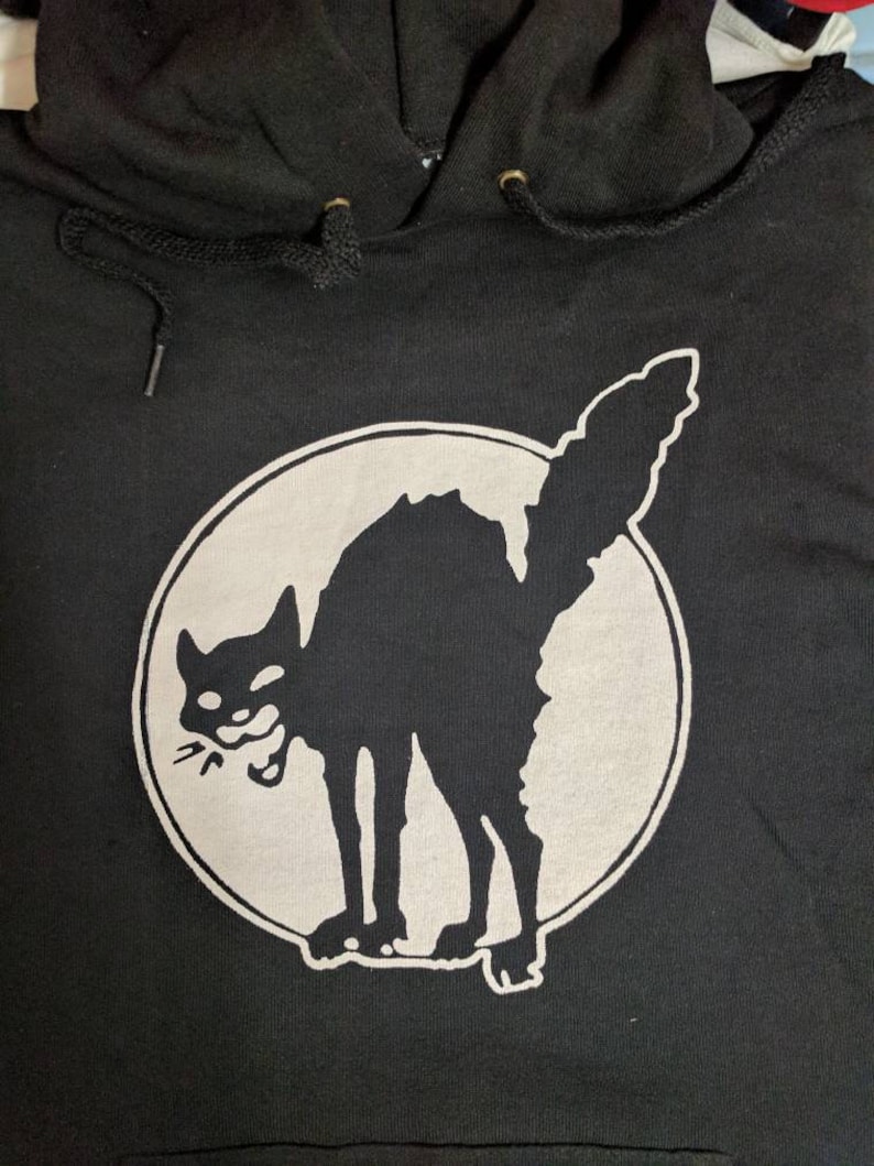 Wildcat Hoodie or Sweatshirt black Cat Sabot Cat IWW - Etsy