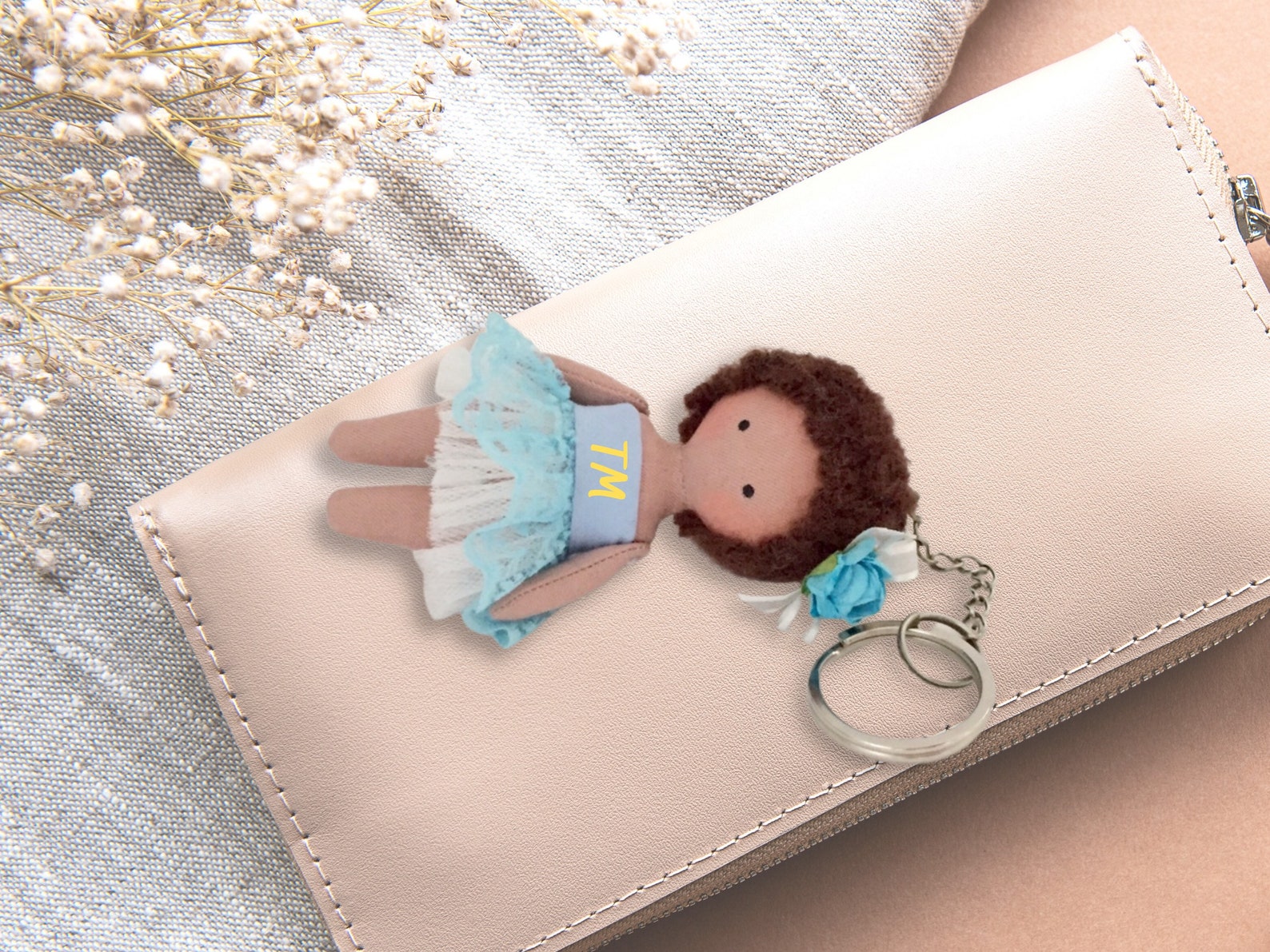 Custom Key Chain Flower Girl Proposal Gift Personalised Doll - Etsy