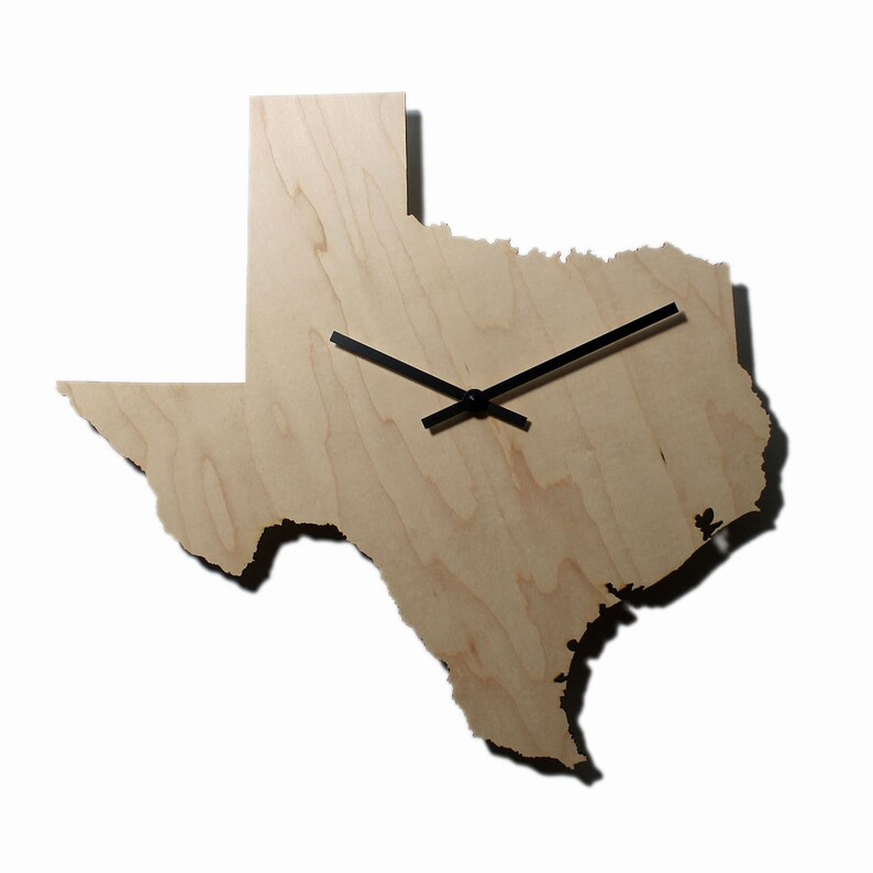 Texas State Clock Map Wall Clock Texas Clock Housewarming - Etsy Canada